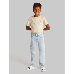 Jungen Straight-Jeans "CLEAN SKY BLUE REG. STRAIGHT", blau, Gr. 6, Calvin Klein Jeans, unifarben, Denim/Jeans, Obermaterial: 99% Baumwolle, 1%