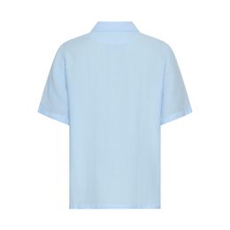 BOSS Orange Herren Kurzarmhemd "Rayer", blau, Gr. L, unifarben, Web, Obermaterial: 100% Leinen, Hemden, aus Leinen