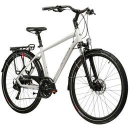 KROSS Trekkingrad "Herren-Trekkingrad 28" Trans 5.0 Grau 18 Gänge", 53cm, 28 Zoll (71,12cm) hinten: 28 Zoll (71,12cm)grau, schwarz, Fahrräder
