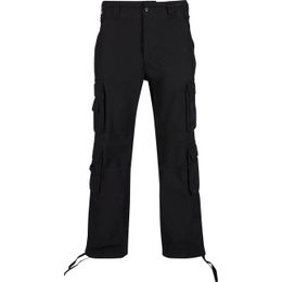 Cargohose Brandit "Brandit Herren Vintage Cargo Pants", Herren, Gr. 4XL, US-Größen, schwarz, 100% Baumwolle, loose fit, Hosen