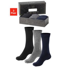 John Devin Damen Businesssocken, Gr. 39, blau, Baumwollmischung, unifarben, Socken, mit l&auml;ngerer Schaftl&auml;nge, verpackt in einer Box