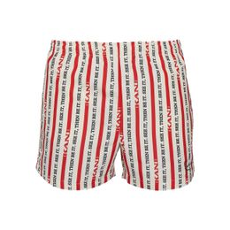 Karl Kani Damen Shorts "Karl Kani Herren"rot, sanftes wei&szlig;, Gr. M, gestreift, 100% Polyester (Recycelt), Hosen