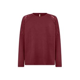 Kurzarmhemd soyaconcept "Soya Concept T-shirt SC-BANU", Damen, Gr. L, Normalgr&ouml;&szlig;en, 4850 dunkelrot, Obermaterial: 48% Modal, 48% Polyester, 4% Elasthan, Hemden