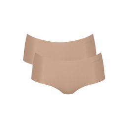 Sloggi Damen Panty "Panty Zero Microfiber Shorts 2.0 2er Pack", Gr. XS, beige, Obermaterial: 76% Polyamid PA. 24% Elasthan EL., Unterhosen