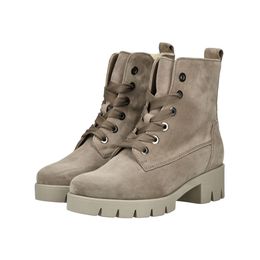 Gabor Damen Schn&uuml;rstiefelette "Gabor Stiefelette Veloursleder", Gr. 37,5, beige, Veloursleder, Schuhe