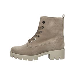 Gabor Damen Schn&uuml;rstiefelette "Gabor Stiefelette Veloursleder", Gr. 40, beige, Veloursleder, Schuhe