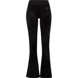 Karl Kani Damen Jogginghose "Karl Kani KW251-035-1 Signature Rhinestone Velours Trackpants"schwarz, Gr. XS, 93% Polyester, 7% Elasthan, Hosen