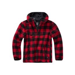 Brandit Herren Anorak "Brandit Herren Teddyfleece Worker Pullover"rot, schwarz, Gr. S, unifarben, 100% Polyester, Jacken