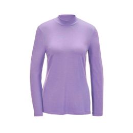 GOLDNER Damen Longpullover "Kurzgr&ouml;&szlig;e Stehkragenshirt mit Langarm", lila, Gr. 22, Obermaterial: 95% Modal CMD. 5% Elasthan EL., Pullover