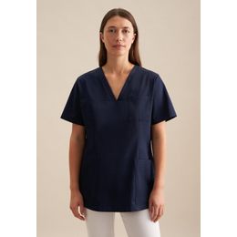 Seidensticker Damen Funktionshemd, blau, Gr. S, unifarben, 60% Baumwolle, 40% Polyester, Hemden, Tunika Uni
