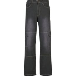 Karl Kani Damen Cargohose "Karl Kani Karl Kani OG Washed Cargo Pants"anthrazit, Gr. L, unifarben, 100% Baumwolle, Hosen