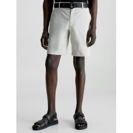 Calvin Klein Herren Shorts "MODERN TWILL SLIM", beige, Gr. 37, Twill, Obermaterial: 98% Baumwolle, 2% Elasthan, Hosen, mit Gürtel