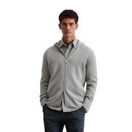 Marc O'Polo MARC O'POLO Herren Kapuzenstrickjackegrau melange, Gr. XL, Strick, Obermaterial: 100% Baumwolle, Strickjacken, mit Zwei-Wege-Rei&szlig;verschluss