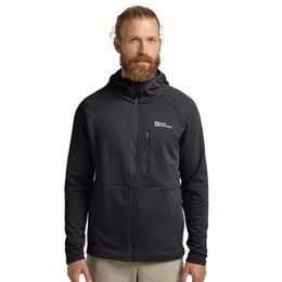 Jack Wolfskin Herren Fleecejacke "KOLBENBERG HOODED FZ M", schwarz, Gr. M, Obermaterial: 92% Polyester, 8% sonstige Fasern. Futter: 100% Polyester,