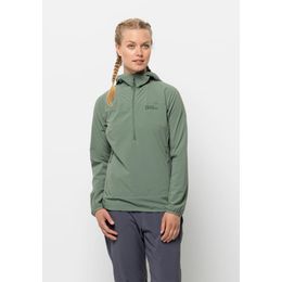 Jack Wolfskin Damen Softshelljacke "PRELIGHT OVERHEAD W", gr&uuml;n, Gr. XS, OBERSTOFF 84% POLYAMID, 16% ELASTHAN FUTTER 100% POLYESTER, Jacken