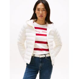 Tommy Hilfiger Damen Steppjacke "UL DOWN REG HOODED JACKET"ivory silk, Gr. M, unifarben, Web, Obermaterial: 100% Polyamid, Jacken
