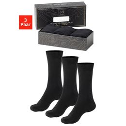 John Devin Damen Businesssocken, Gr. 47, schwarz, Baumwollmischung, Socken, mit l&auml;ngerer Schaftl&auml;nge, verpackt in einer Box