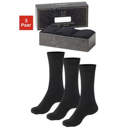 John Devin Herren Businesssocken, Gr. 39, schwarz, Baumwollmischung, Socken, mit längerer Schaftlänge, verpackt in einer Box