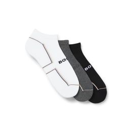 BOSS Herren Sneakersocken "3PAS iconic plush CC", Gr. 43, bunt, Baumwollmischung, Socken, kontrastfarbene Details