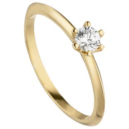Jobo Damen Diamantring "Ring Goldring Solit&auml;r", 52, SI = kleine Einschl&uuml;sse, Diamanten Gelbgold 585gelbgold 585, Diamanten, Gelbgold 585,