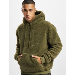 Sweatshirt Karl Kani "Karl Kani Herren KM213-064-1 Small Signature Teddy Hoodie", Herren, Gr. XL, schwarzgrün, 100% Polyester, unifarben, ohne Ausschnitt, Sweatshirts