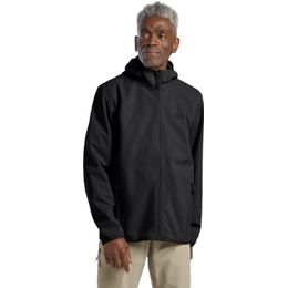 Jack Wolfskin Herren Softshelljacke "BORNBERG HOODY", schwarz, Gr. S, unifarben, Softshell, Obermaterial: 100% Polyester, Jacken, winddicht,