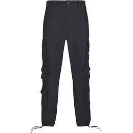 Cargohose Karl Kani "Karl Kani Herren Karl Kani Retro Washed Cargo Pants", Herren, Gr. M, US-Gr&ouml;&szlig;en, schwarz, 100% Baumwolle, unifarben, relaxed fit, Hosen Cargohose