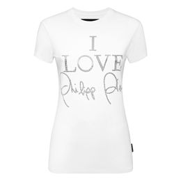 Philipp Plein Damen T-Shirt "T-Shirt Slim Fit"01, wei&szlig;, Gr. M, Obermaterial: 100% Baumwolle, 100% Glasfaser, Shirts