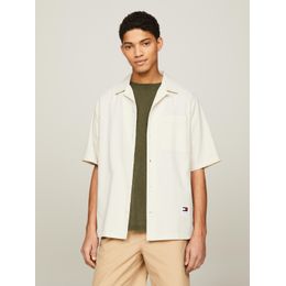 Tommy Jeans Herren Kurzarmhemd "TJM RLX SEERSUCKER CAMP SHIRT", beige, Gr. M, Obermaterial: 100% Baumwolle, Hemden