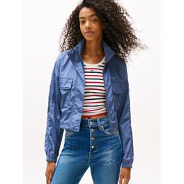 Tommy Jeans Damen Windbreaker "TJW STAND COLLAR WINDBREAKER", blau, Gr. M, unifarben, Web, Obermaterial: 100% Polyamid, Jacken
