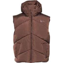 Karl Kani Damen Steppweste "Karl Kani Unisex KM234-027-1 KK Chest Signature Puffer Vest"braun, Gr. XS, 100% Polyester, Westen