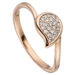 Jobo Damen Fingerring "Ring Roségoldring", 60, SI = kleine Einschlüsse, Diamanten Roségold 585roségold 585, Diamanten, Roségold 585, Fingerringe