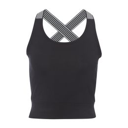 H.I.S. Crop-Top H.I.S, Damen, Gr. XS (32/34), schwarz, Single Jersey, Obermaterial: 95% Baumwolle, 5% Elasthan, unifarben, Tops