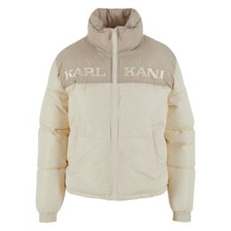 Winterjacke Karl Kani "Karl Kani KK Retro Essential Puffer Jacket", Damen, Gr. L, sanftes wei&szlig;, 100% Polyester, mehrfarbig, normal, amerikanischer Ausschnitt, Jacken Winterjacke