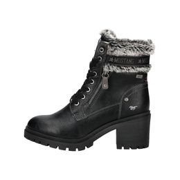 Mustang Shoes Damen High-Heel-Stiefelette "Mustang Shoes Stiefelette Lederimitat/Textil", Gr. 38schwarz, Lederimitat, Textil, Schuhe