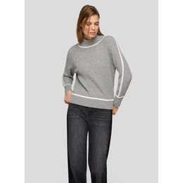 Strickpullover Rabe "Pullover", Damen, Gr. 46, grau, 50%Polyester, 30%Viskose, 20%Polyamid, unifarben, gerade, gerader Abschluss, Pullover Strickpullover