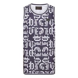 Philipp Plein Herren T-Shirt "Gothic Plein"24, navy, Gr. L, Obermaterial: 100% Baumwolle, Shirts