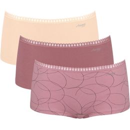 Sloggi Damen Retro Pants "GO Crush", Gr. M, bunt, Single Jersey, Obermaterial: 95% Baumwolle, 5% Elasthan, Unterhosen, Spitzendetails, Multipack,