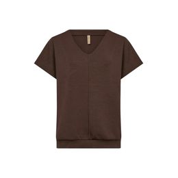 soyaconcept Damen Kurzarmhemd "Soya Concept T-Shirt SC-BANU 244"8694 hot fudge, Gr. M, Obermaterial: 48% Modal, 48% Polyester, 4% Elasthan, Hemden