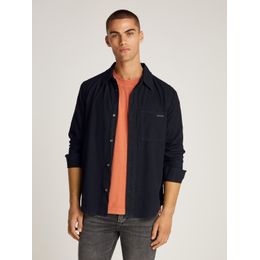 Herren Langarmhemd "REGULAR CHAMBRAY SHIRT", schwarz, Gr. XXXL, Calvin Klein Jeans, unifarben, Web, Obermaterial: 100% Baumwolle, Hemden, Logodruck,