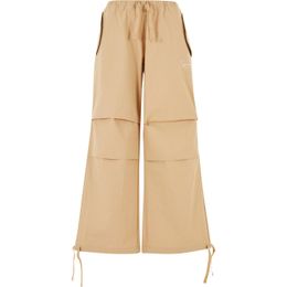 Karl Kani Damen Stoffhose "Karl Kani Damen KW233-018-1 KK Small Signature Parachute Pants"sand, Gr. M, unifarben, 100% Baumwolle, Hosen
