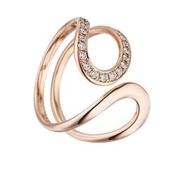 Jobo Damen Diamantring "Offener Ring Ros&eacute;goldring", 60, SI = kleine Einschl&uuml;sse, Diamanten Ros&eacute;gold 585ros&eacute;gold 585, Diamanten, Ros&eacute;gold 585,
