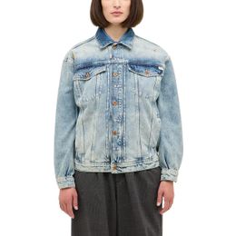 Mustang Damen Outdoorjacke "Damen Style Arcata Boyfriend Jacket", blau, Gr. M, unifarben, Denim/Jeans, 100% Baumwolle, Jacken