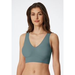 Schiesser Damen Bustier "Invisible Soft", Gr. 40mineral, Single Jersey, Obermaterial: 75% Polyamid, 25% Elasthan, BHs, Microfaser,