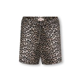 KIDS Only M&auml;dchen Shorts "KOGSANDRA PRINTED SHORTS PNT", schwarz, Gr. 140, bedruckt, Jersey, Obermaterial: 100% Baumwolle, Hosen
