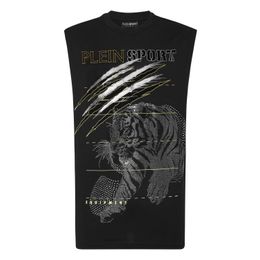 Plein Sport Herren T-Shirt "Tiger", silber, Gr. XS, Obermaterial: 100% Baumwolle, Shirts