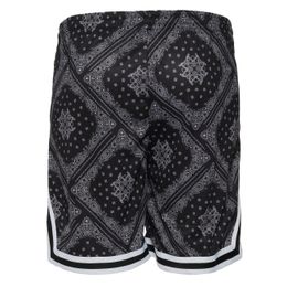 Stoffhose Karl Kani "Karl Kani Herren KK Woven Signature Paisley Mesh Shorts", Herren, Gr. S, US-Gr&ouml;&szlig;en, schwarz, wei&szlig;, 100% Polyester (Recycelt), normal, Hosen Stoffhose