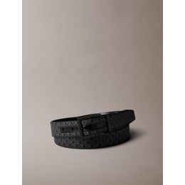 Calvin Klein Herren Synthetikg&uuml;rtel "SQUARE BUCKLE 32MM REV", schwarz, Gr. 115, gemustert, mehrfarbig, Web, Kunstfaser, G&uuml;rtel, Gr&ouml;&szlig;enverstellbar
