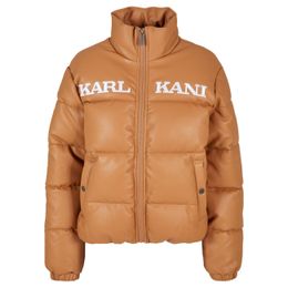 Karl Kani Damen Allwetterjacke "Karl Kani Damen KW224-049-1KK Retro Puffer PU Jacket"cognac, Gr. XXS, mehrfarbig, 100% Polyurethan, Jacken