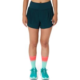 asics Damen Laufshorts "ROAD 3.5IN SHORT", gr&uuml;n, Gr. XS, Obermaterial: 100% Polyester, Hosen